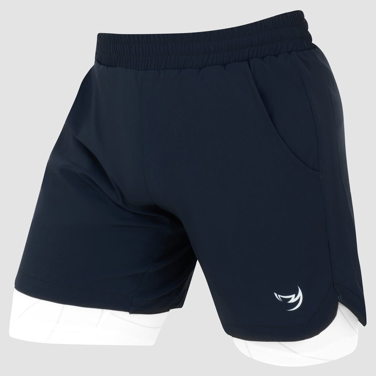 Icon Dual Layer Training Shorts Navy/White from Fumetsu